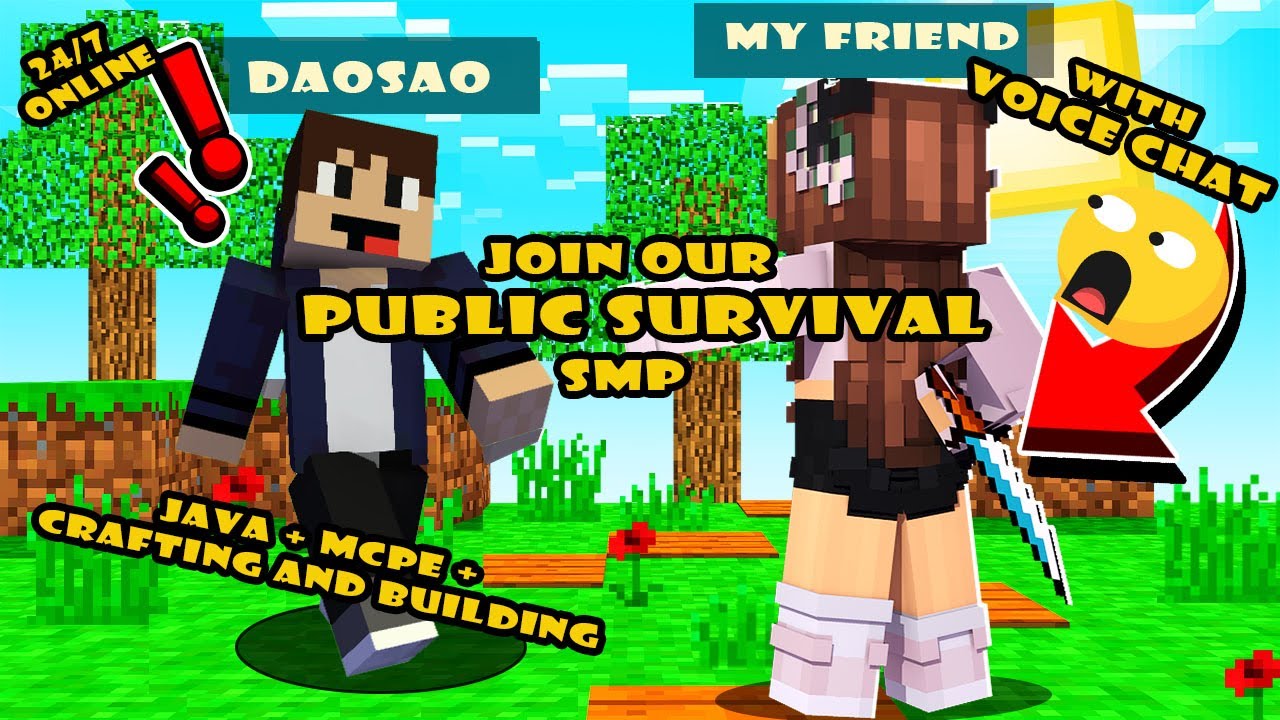 JOIN Our Public Survival Smp With Voice Chat for Java + MCPE + Crafting ...
