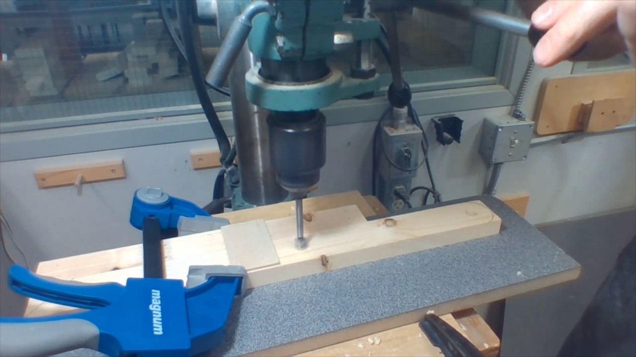 Folding Stool: 2 Drilling Leg Holes - YouTube