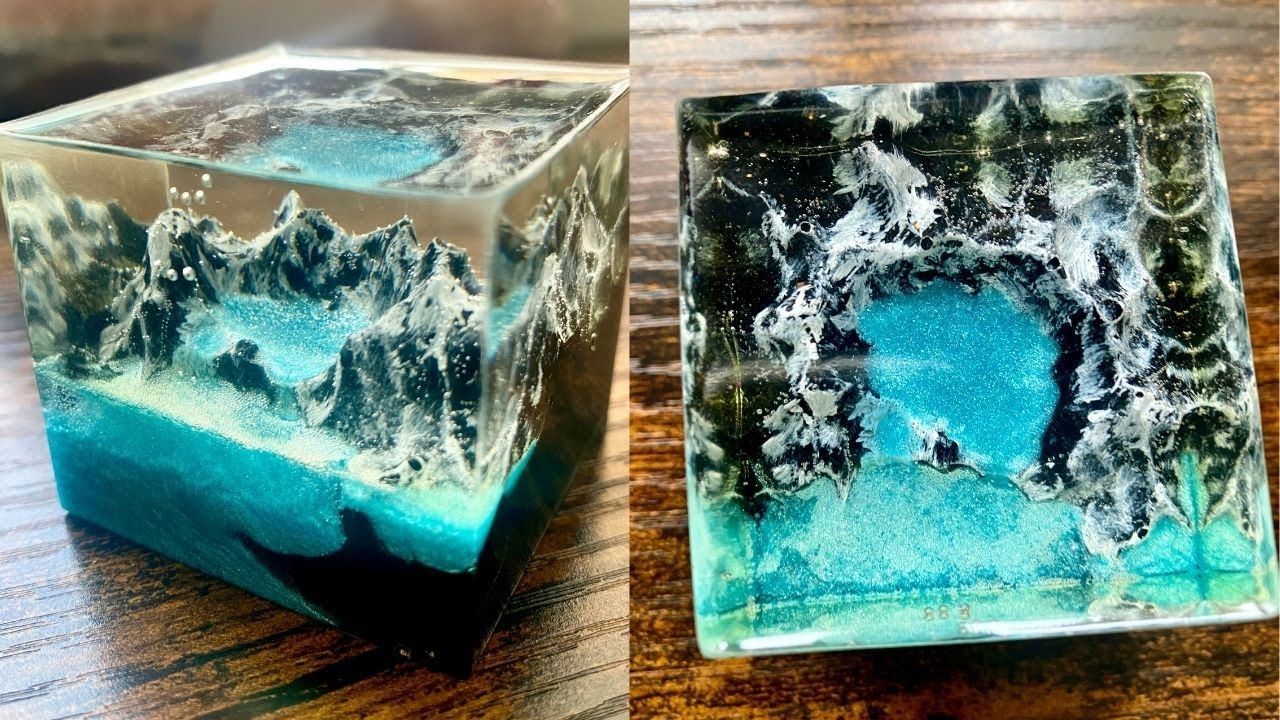 How I Made a Snowy Mountain Scene with Resin! | Resin Diorama with Deep ...