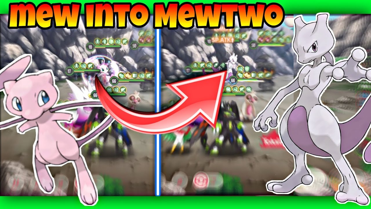 ORIGIN MEW TURNED INTO MEWTWO | POCKET ARENA #megamon - YouTube