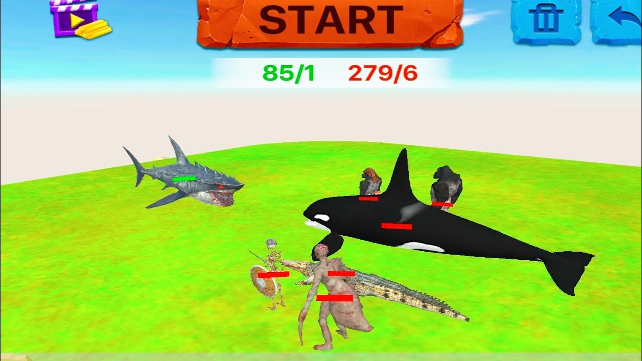 NEW MONSTERS SHARK VS ALL UNITS IN ARBS MOBILE | ANIMAL REVOLT BATTLE ...