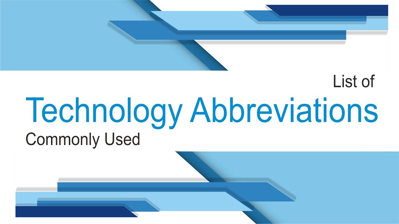 Technology Abbreviations | InformationQ - YouTube