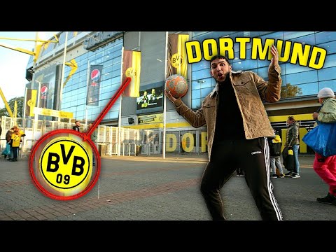 Football Challenge εξω απο το ΓΗΠΕΔΟ της DORTMUND!! - YouTube