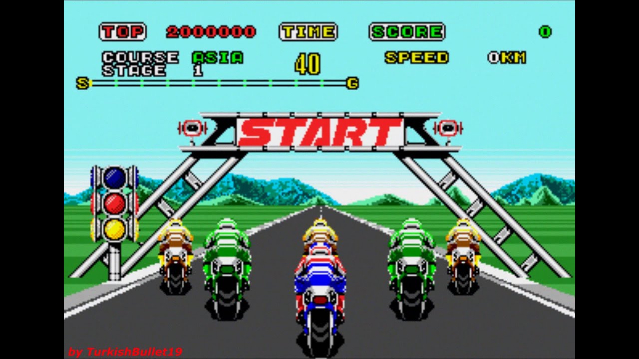 Super Hang-On [Rev 01/USA] (Sega Genesis) - (Arcade Mode | Junior ...