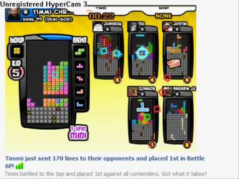 Tetris battle - Facebook - 170 lines sent - 4-Wide combo. - YouTube