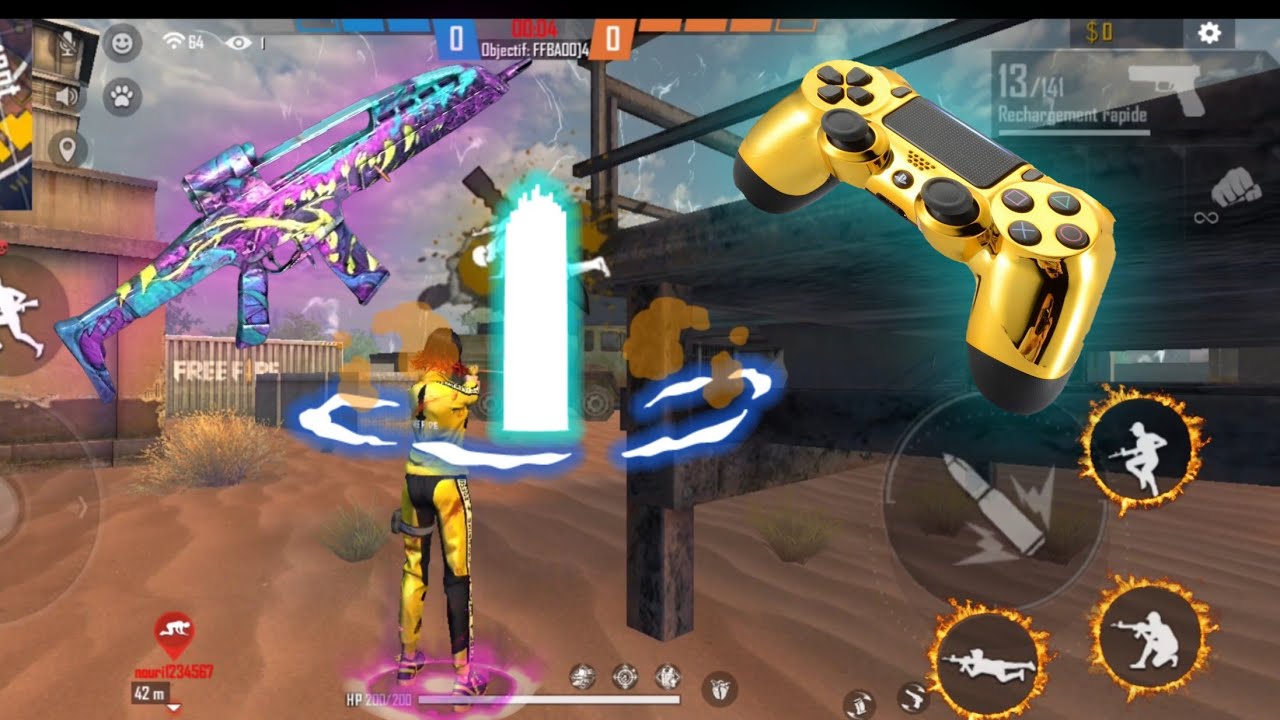 play Freefire with ps4 controlle - YouTube
