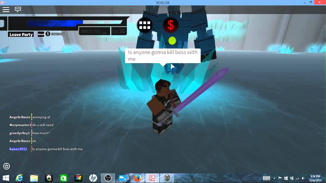 Roblox SwordBurst online | Defeating floor 4 boss part 1 - YouTube