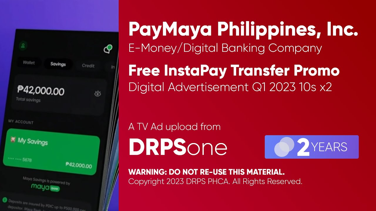 Maya Savings with Free InstaPay Transfers Digital Ad Q1 2023 15s ...
