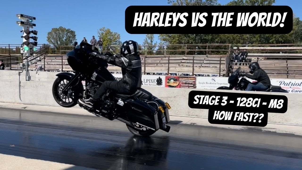 RACED MY STAGE 3 HARLEY DAVIDSON ROAD GLIDE AT THE TRACK! *FASTEST PASS ...