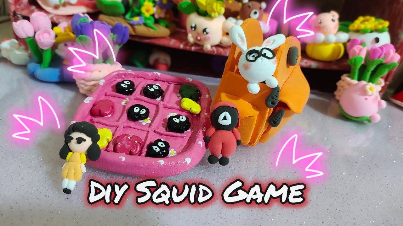 Diy squid game and clay Cute Bag|How to make squid game tic tac toe ...