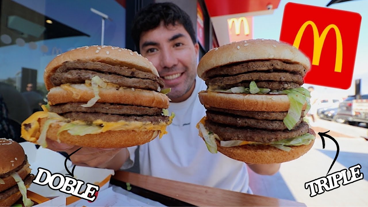 Probando las nuevas DOBLE y TRIPLE BIG MAC en CHILE - YouTube
