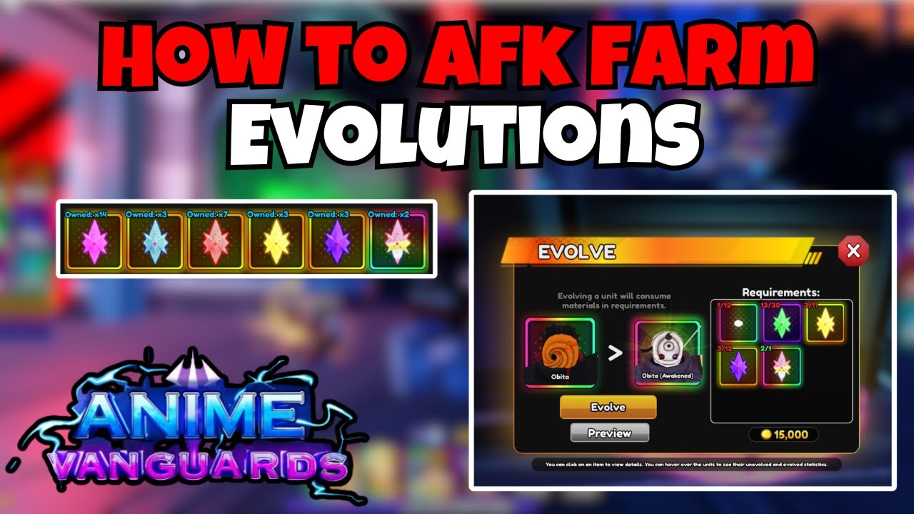 How to AFK Farm EVOLUTIONS In Anime Vanguards **FULLY EXPLAINED** - YouTube