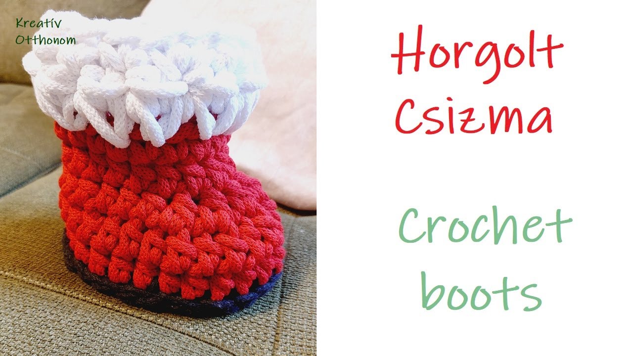 77. Crochet Santa boots | crochet Christmass decoration | Horgolt ...