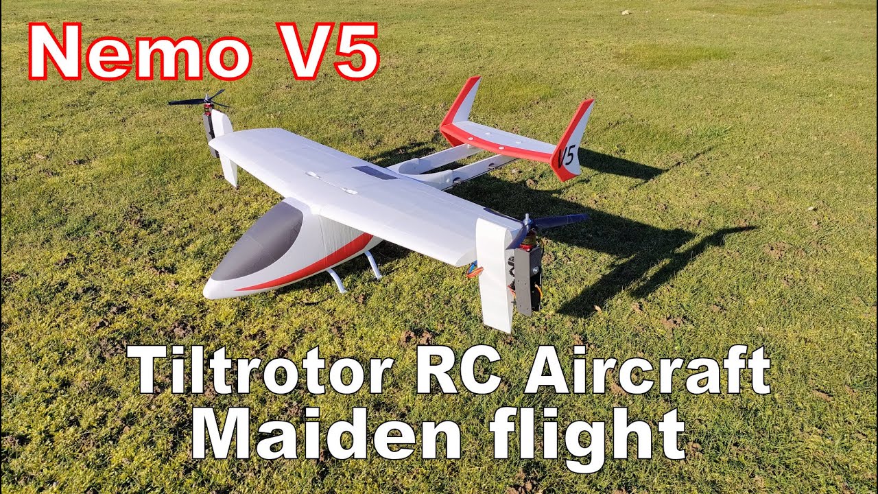 Tiltrotor RC Aircraft Nemo V5 - Maiden flight - YouTube