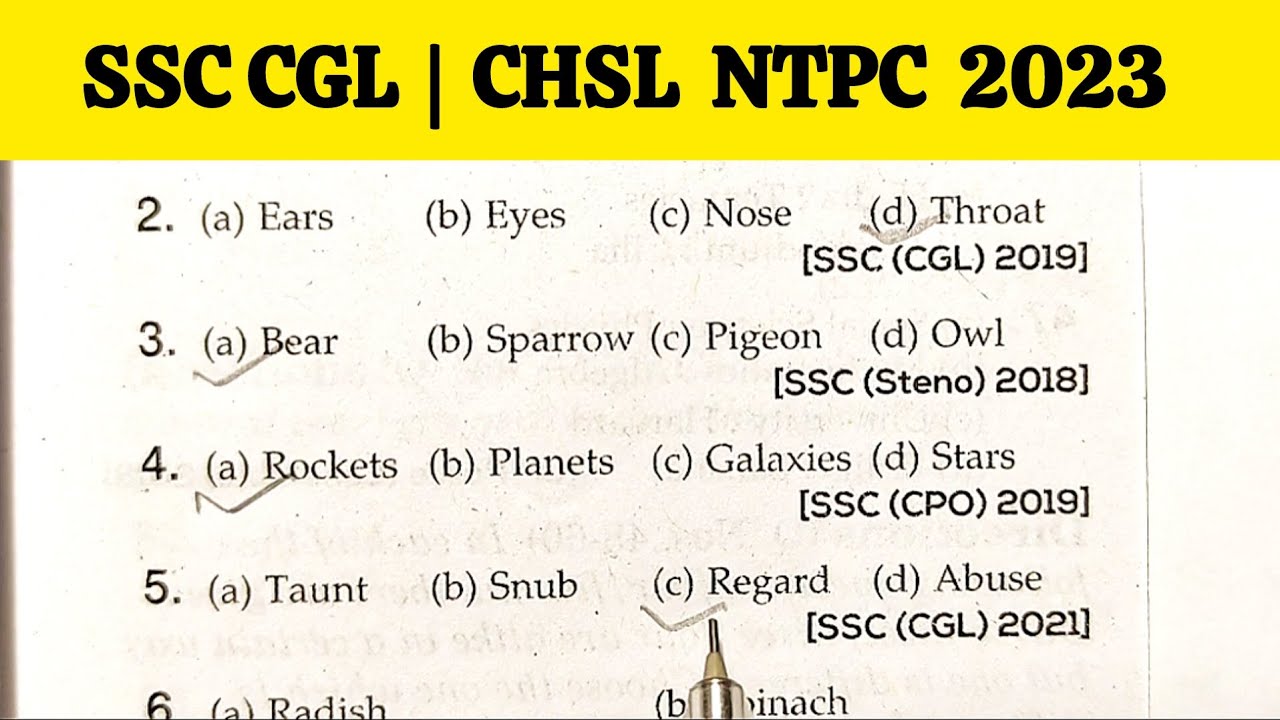 SSC CGL, CHSL Reasoning | word Classification Reasoning Class ...