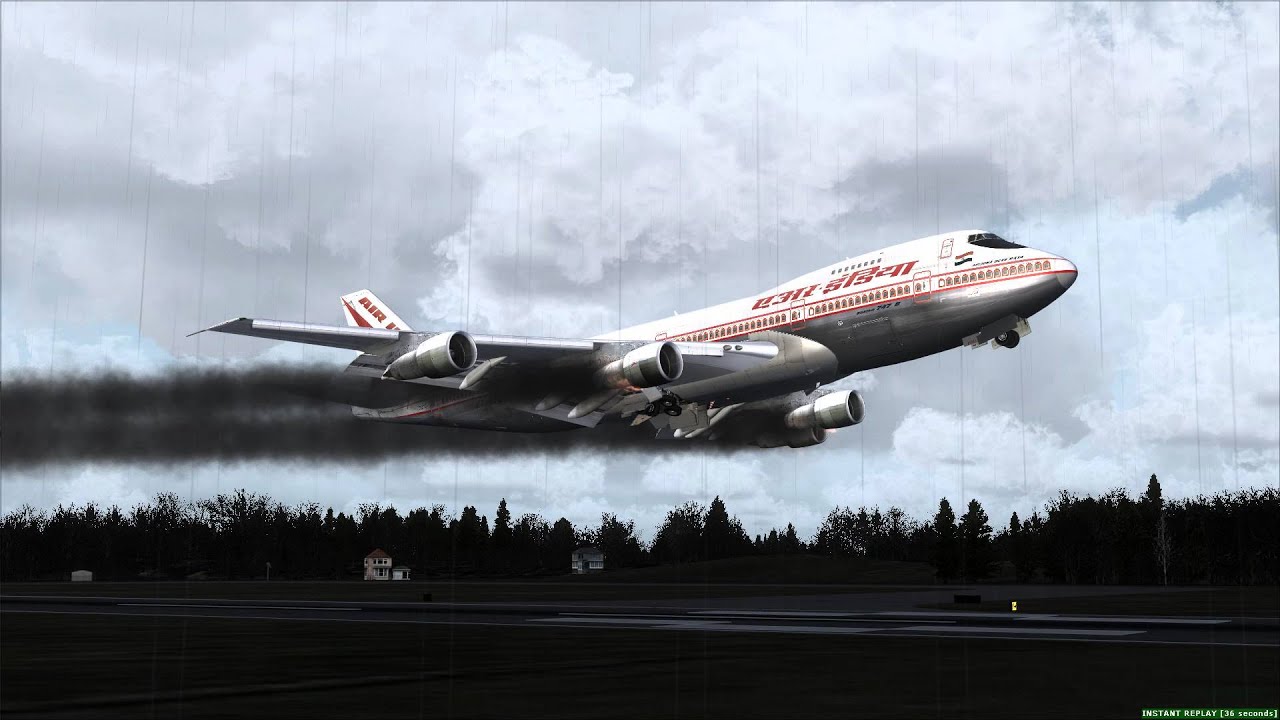 Air India 747-200 Engine Fire Landing in Manchester - YouTube