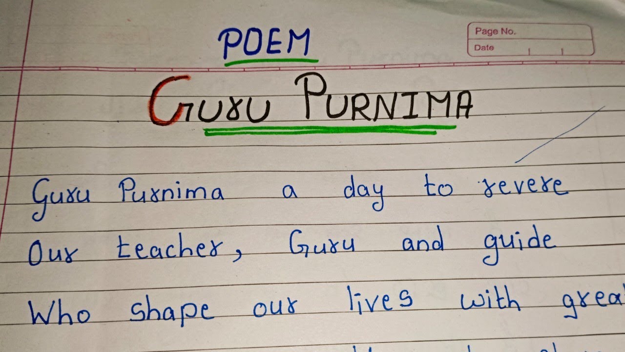 Guru Purnima Poem in english/ Poem on Guru Purnima - YouTube
