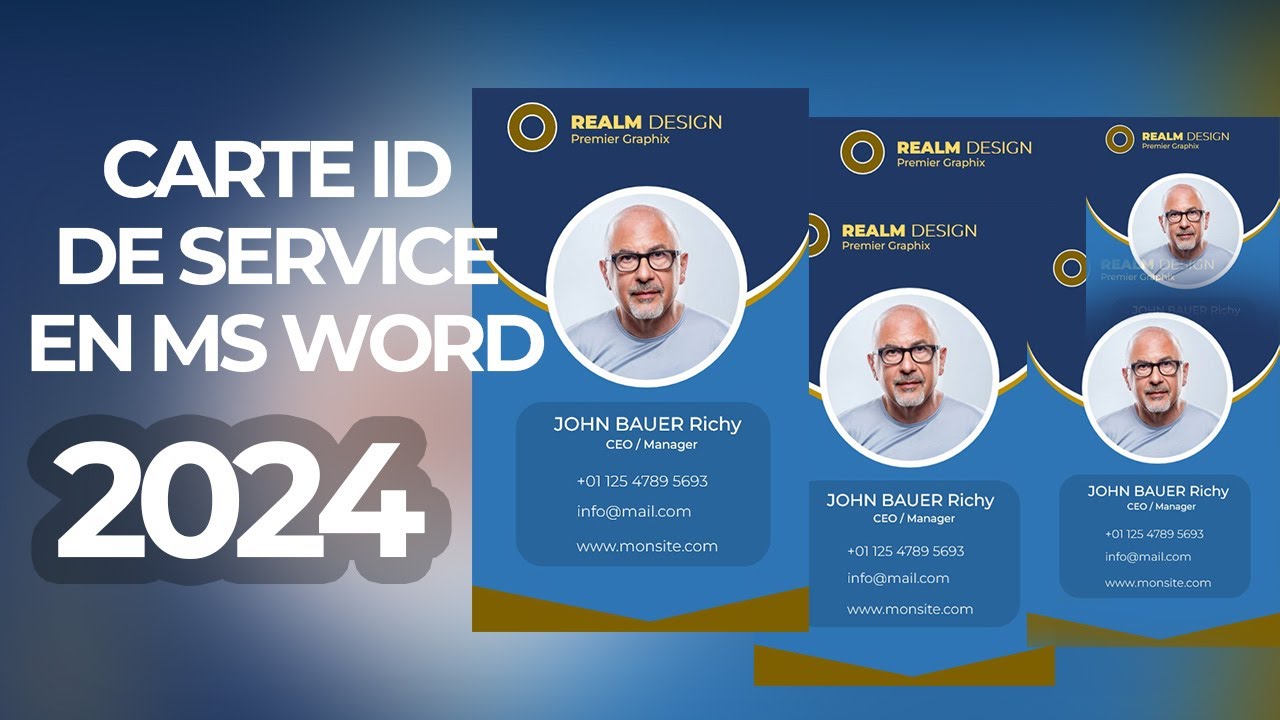 Création d'une Carte ID de Service en Ms Word facilement - YouTube