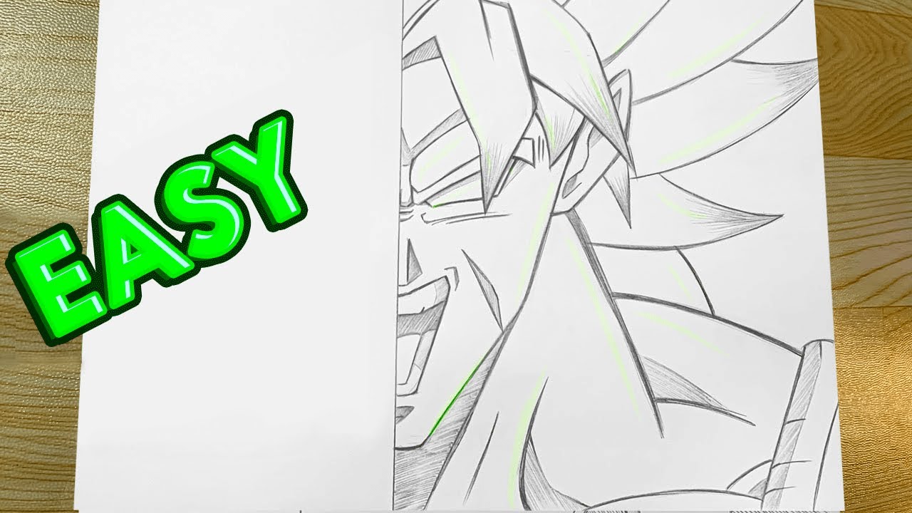 How to Draw Broly Legendary Super Saiyan with Pencil: Beginner's Step ...