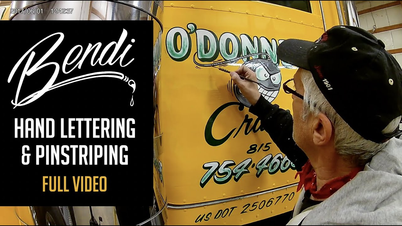 Hand Lettering and Pinstriping Logo Painting - Full Video - YouTube