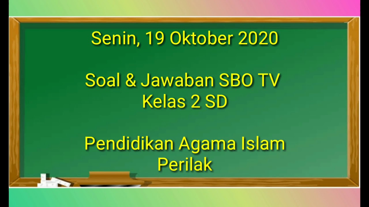 Soal dan jawaban SBO TV kelas2 SD Senin 19 Oktober 2020 - YouTube