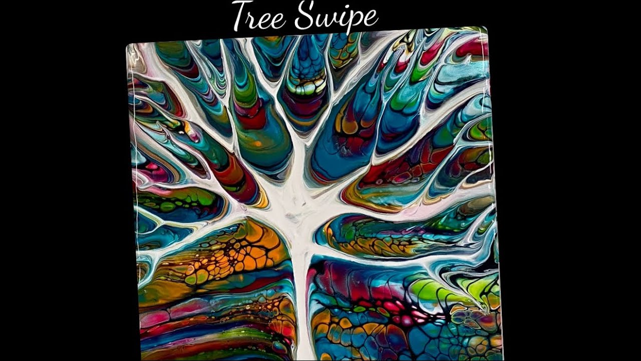 (1371) Awesome Tree Swipe Technique, Acrylic Paint Pouring, Fluid Art ...