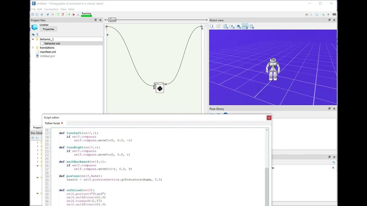 Using Humanoid Robot Nao With Choregraphe And Basic Python Totorial Youtube