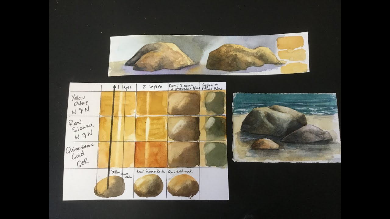 Painting Rocks in Watercolour - YouTube