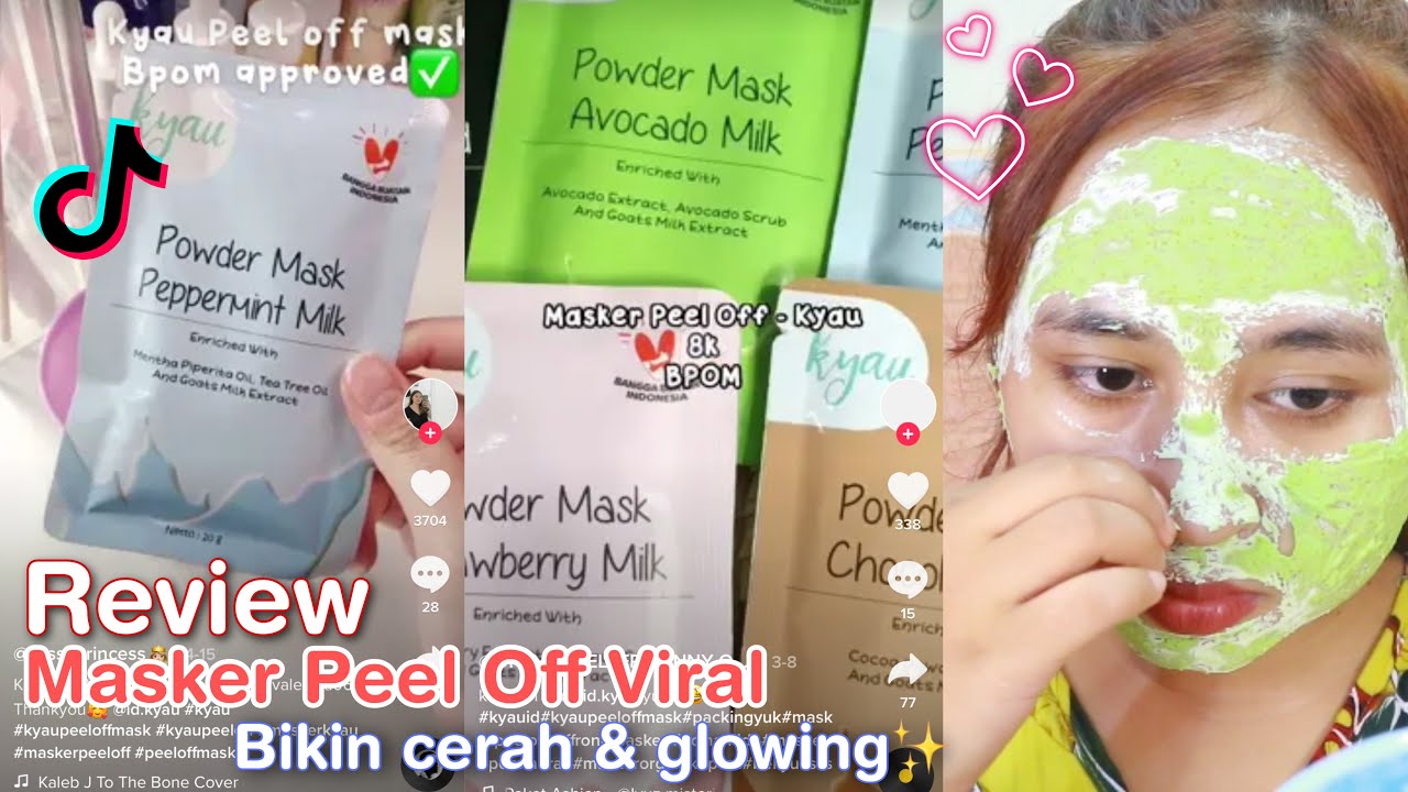REVIEW MASKER PEEL OFF YANG VIRAL DI TIKTOK || Kyau Powder Mask Avocado ...