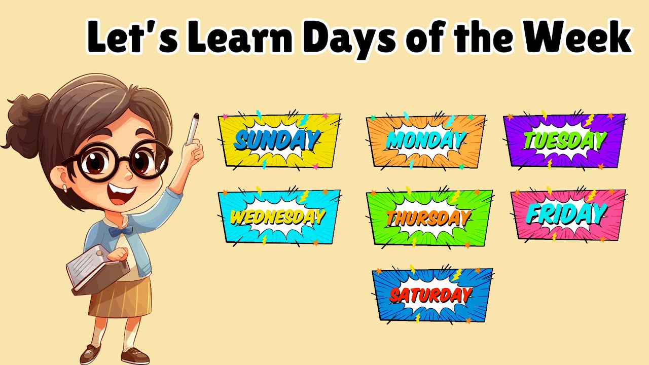 Let’s learn Days of the Week | English language | Kids learning videos ...
