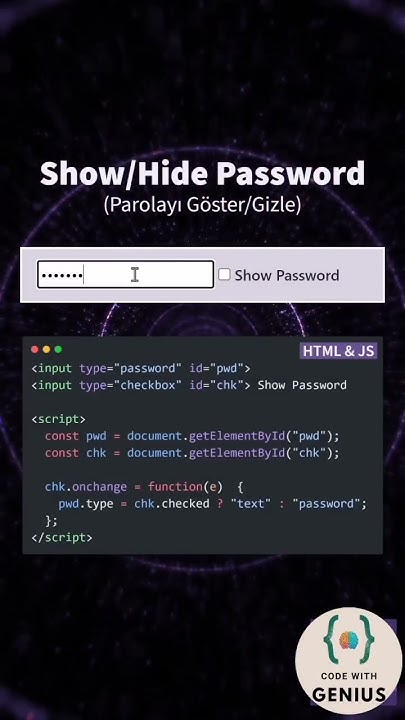 Enhancing User Experience: Show/Hide Password Functionality in Web Forms | Tutorial - YouTube