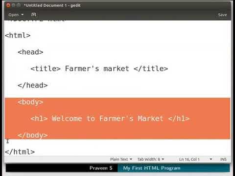 IIT-Bombay Spoken Tutorial on HTML - Tutorial 2(Structure of an html document ) - YouTube