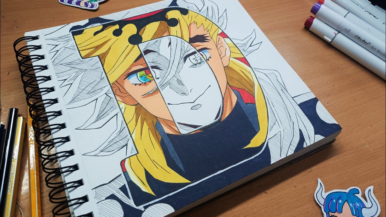 Coloring Process Douma 🎨 || From Demon Slayer - YouTube