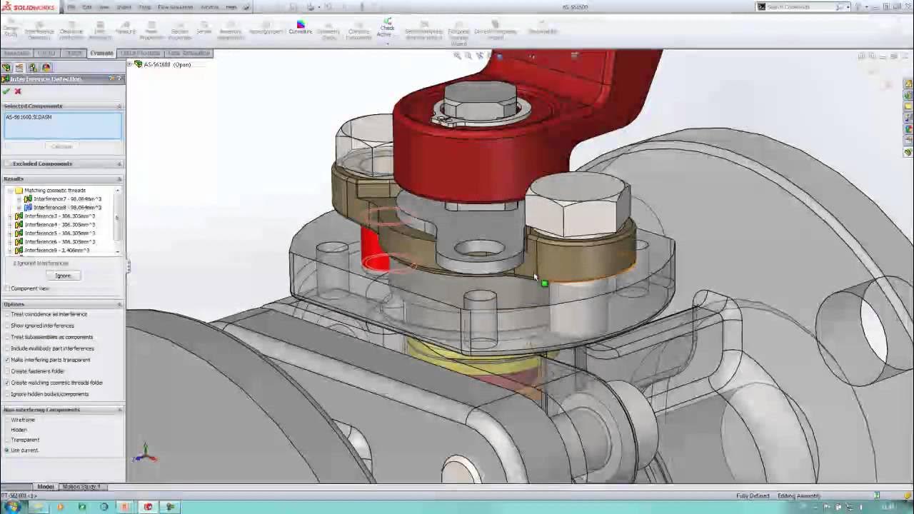 SolidWorks 2013 - Interference Detection - YouTube