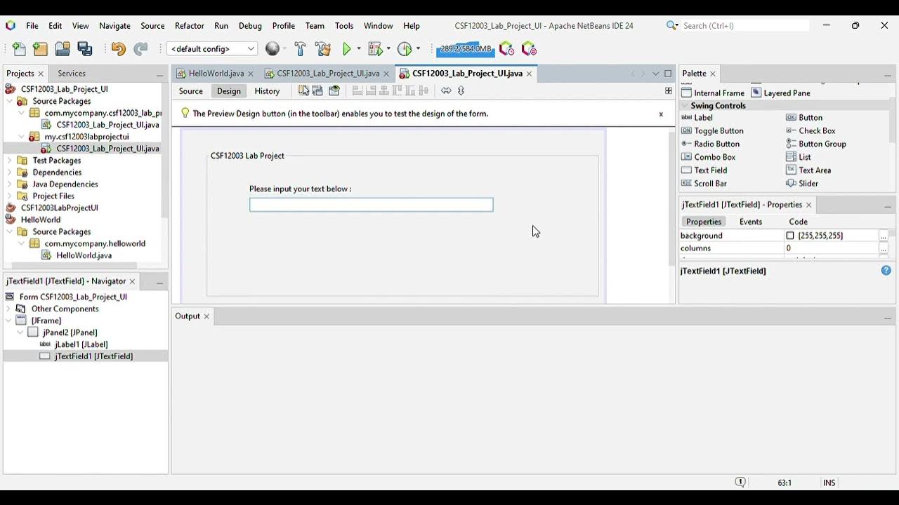 CSF12003 Lab Project UI Apache NetBeans IDE 24 2025 01 09 23 25 23 ...