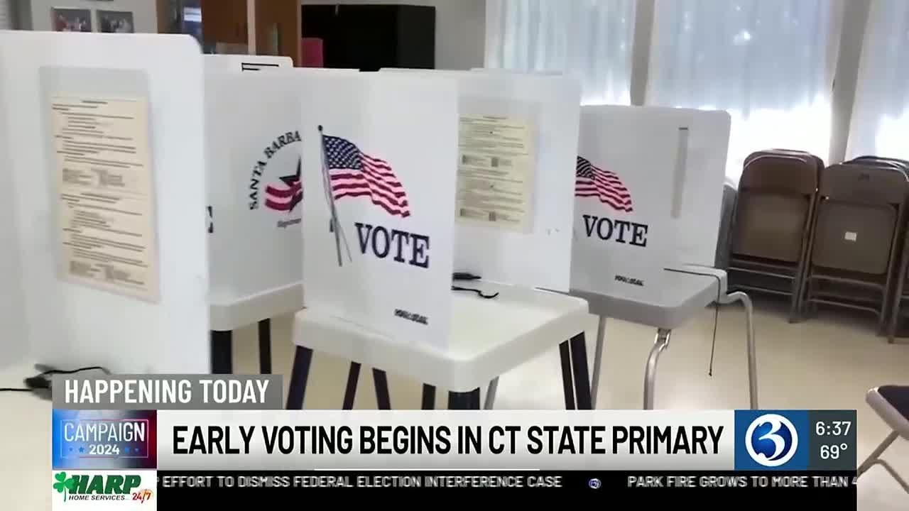 VIDEO: Early primary voting begins in CT - YouTube