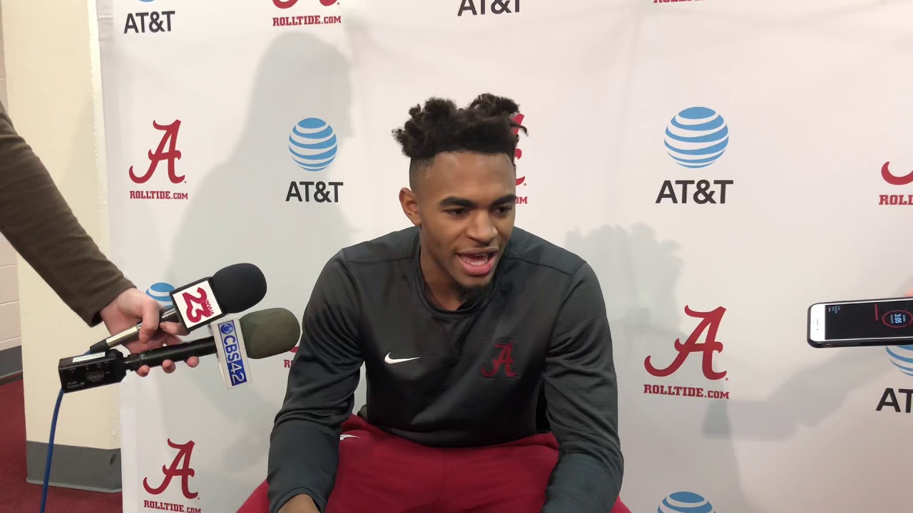 Avery Johnson Jr. talks to reporters before Alabama basketball’s game ...