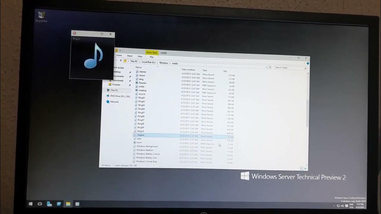 Windows Server Technical Preview 2 (Build 10074) Sounds - YouTube