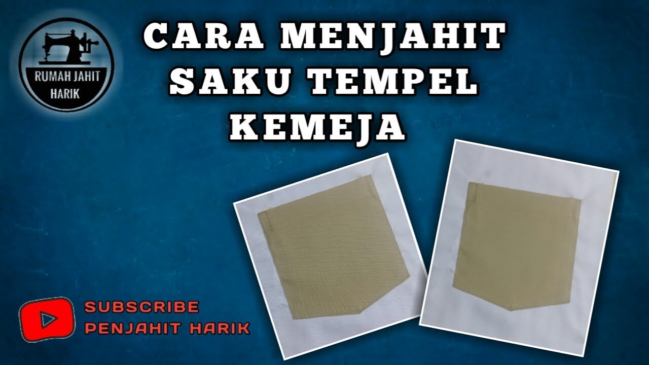 Cara menjahit saku tempel - cepat mudah praktis - YouTube