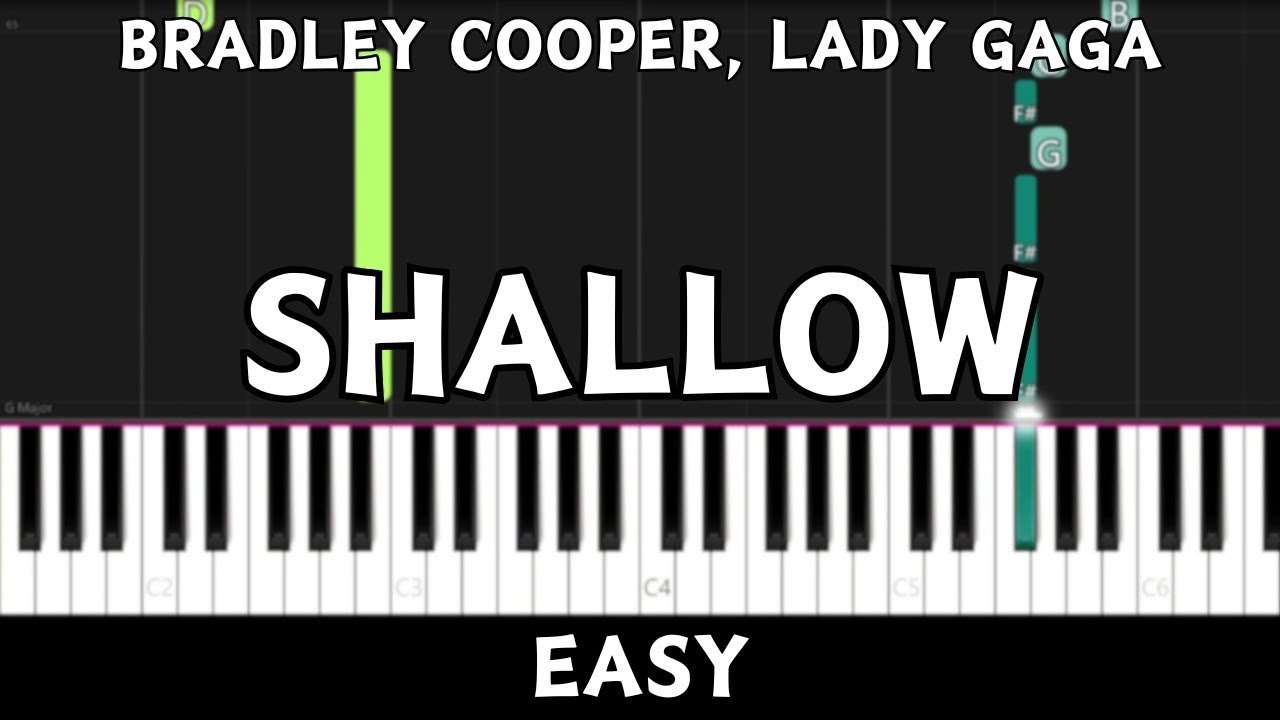 Lady Gaga, Bradley Cooper - Shallow (Easy Piano Tutorial) - YouTube