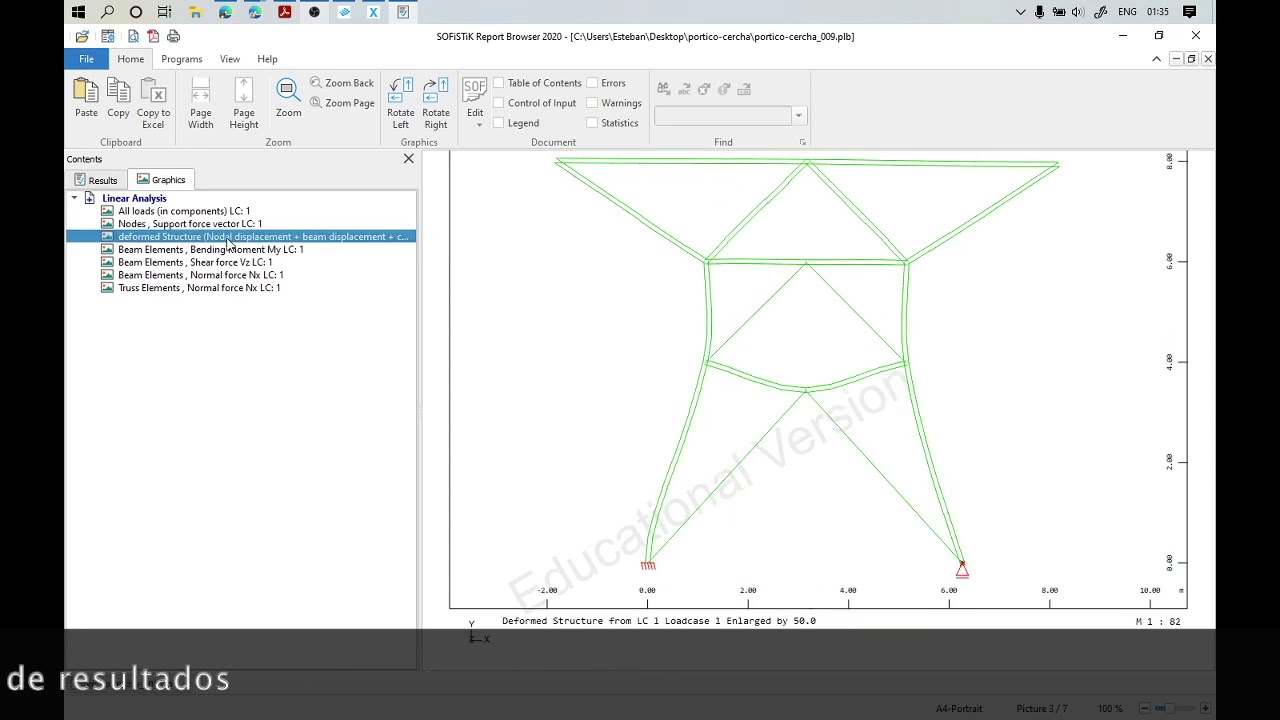 Portico cercha 2D usando SOFiSTiK - YouTube