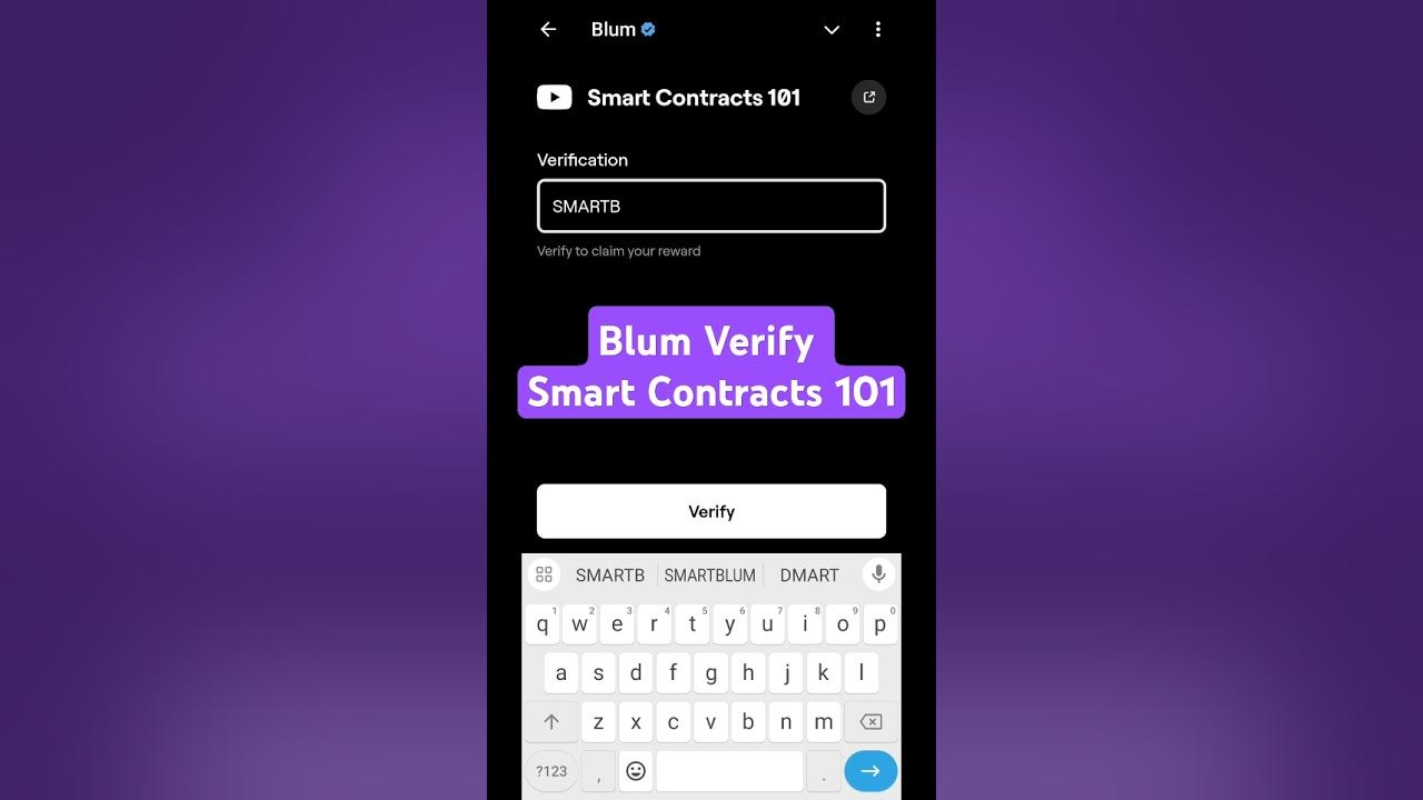 Smart Contracts 101 Blum Verify Code - YouTube