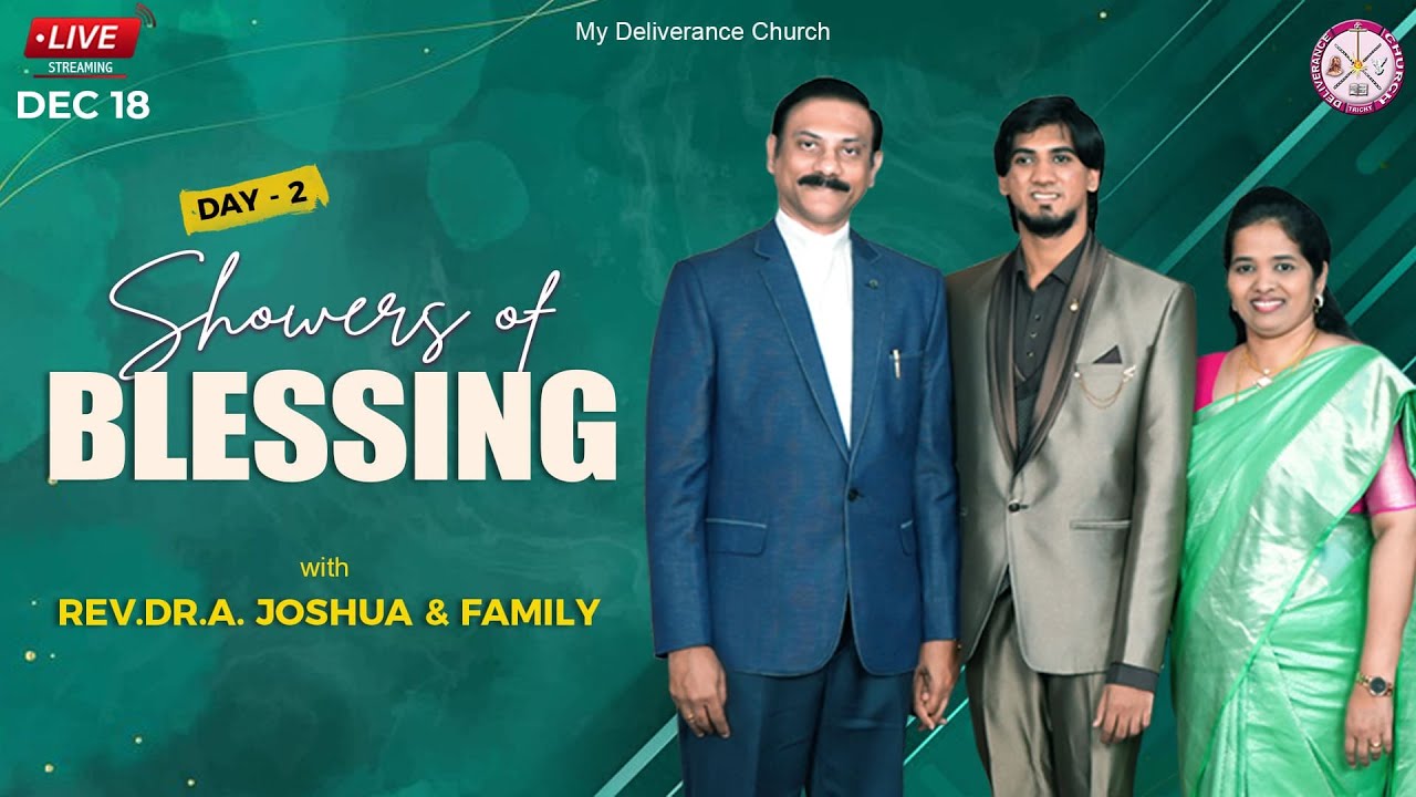 🔴LIVE | Showers of Blessing || Day 2 || Rev.Dr.A.Joshua & Family - YouTube
