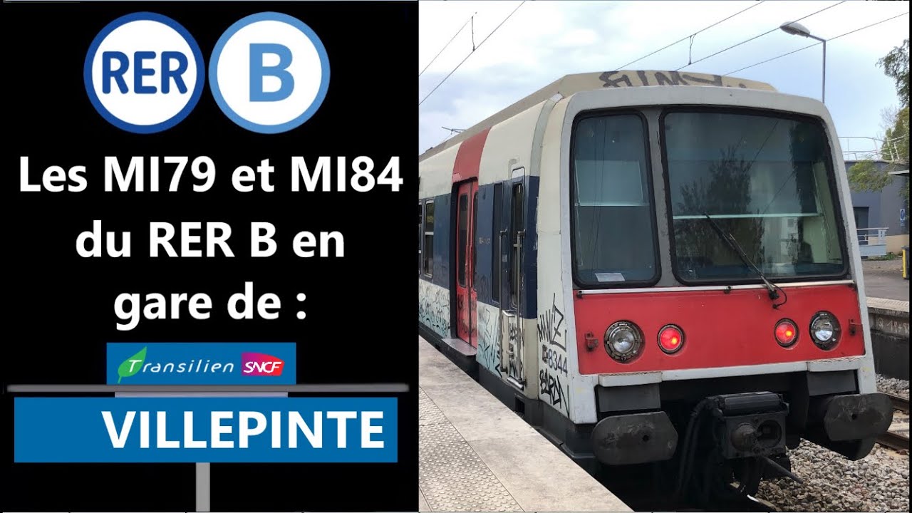 Spot à Villepinte sur le RER B (MI79 et MI84) - YouTube