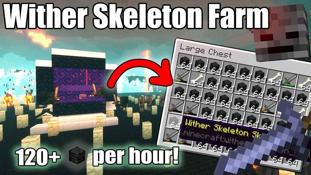 Minecraft: Simple Wither Skeleton Farm | No Spawnproofing | Tutorial 1. ...