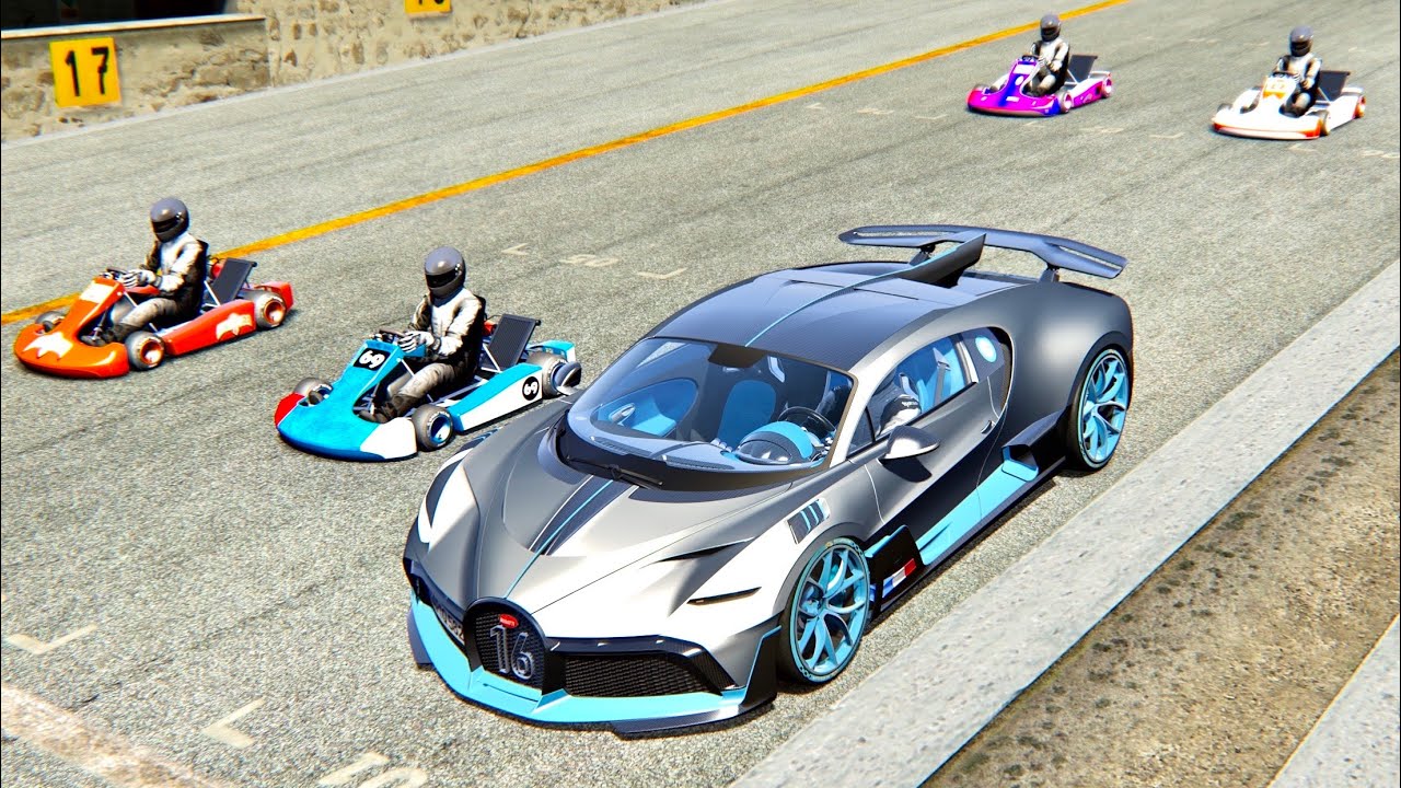 Bugatti Divo vs Go Kart 125 Shifter - Kart Track - YouTube