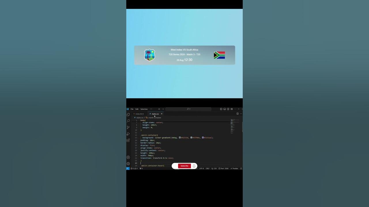 Cricket Match Schedule Banner Using Html And Css Coding Webdevtutorial Webdesign Programming