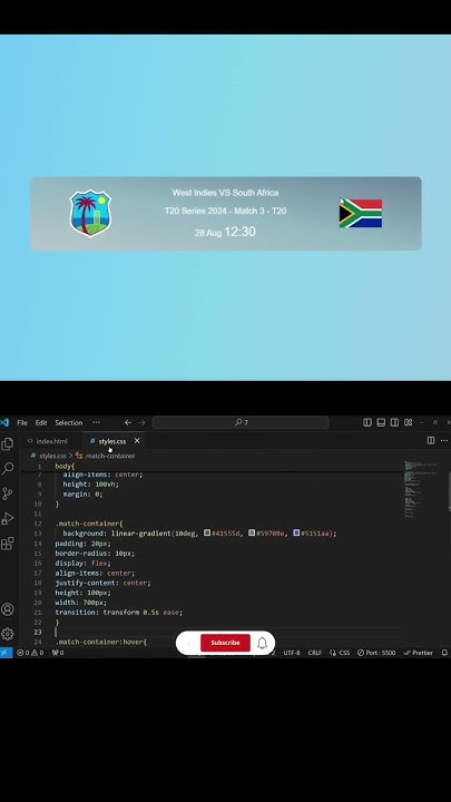 Cricket Match Schedule Banner Using Html And Css Coding Webdevtutorial Webdesign Programming