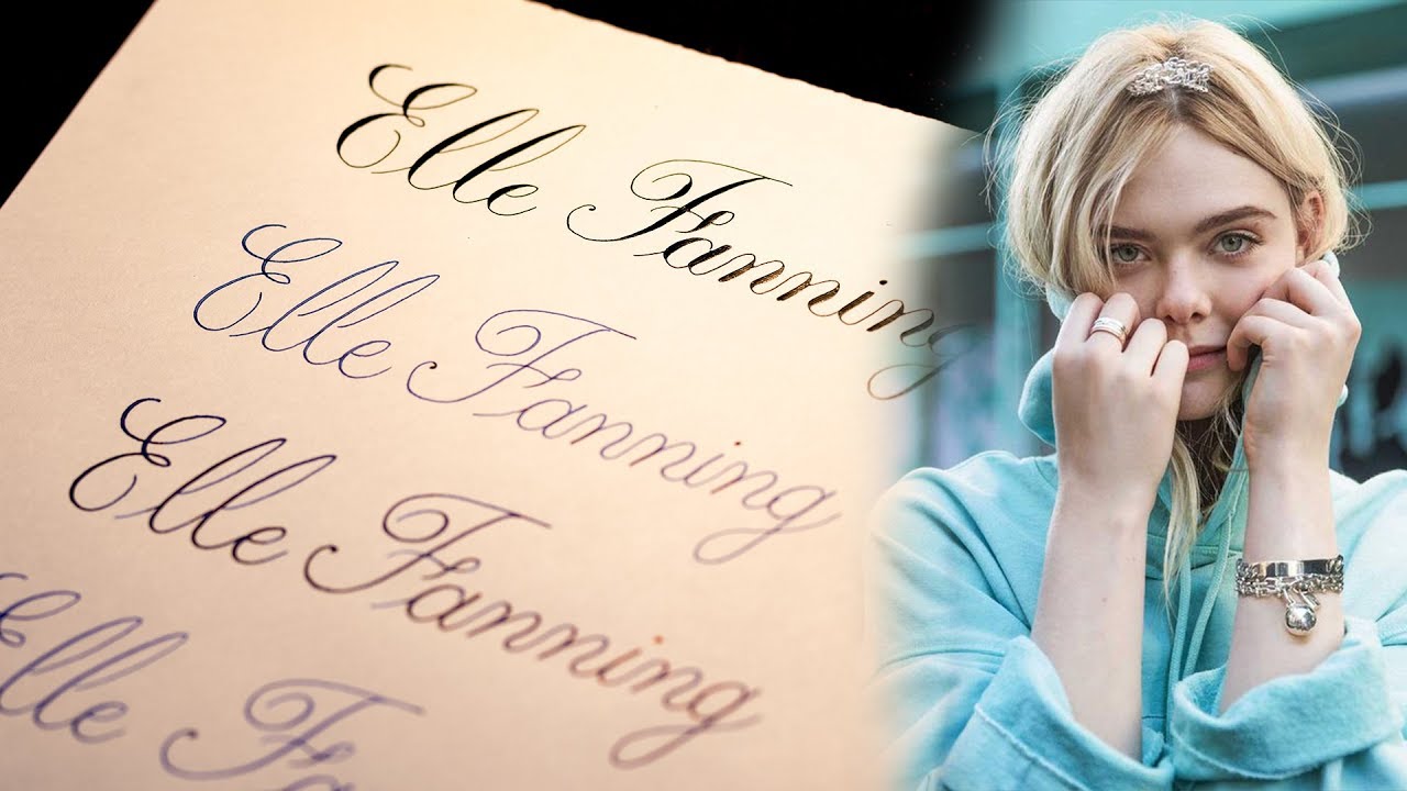 Elle Fanning Fountain pen writing - YouTube