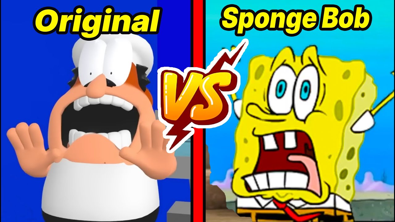 Pizza Tower Screaming meme ORIGINAL vs SpongeBob Boo version ...
